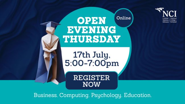 Online Open Evening - July - National College of Ireland